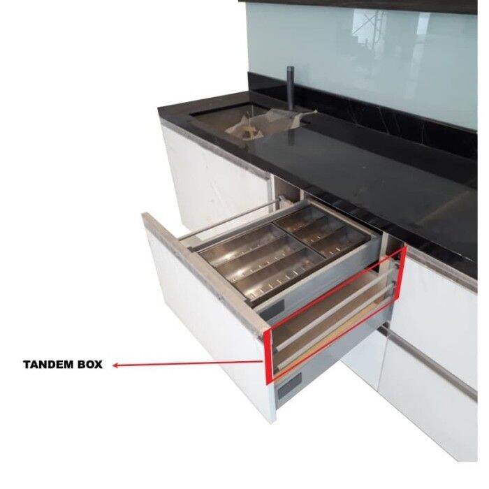 Rel / Rail Laci TANDEM BOX WINSTON 50 CM Soft Close Double Track ...