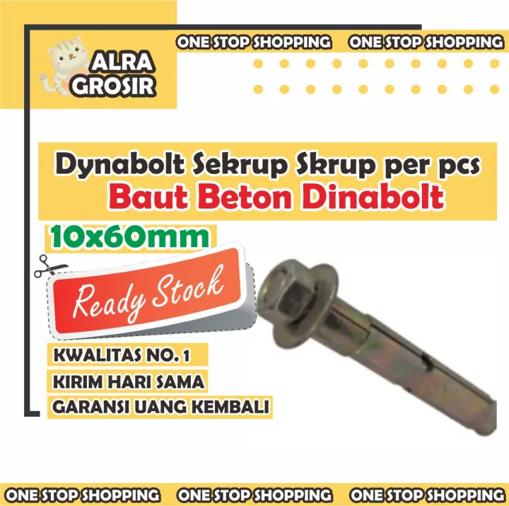 Dynabolt Sekrup Skrup Baut Beton Dinabolt 10x60mm per pcs | Lazada ...