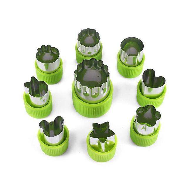 COD 】 caiche 9pcs/set Vegetable Fruit Cutter Mold Steel Shape Cookie ...
