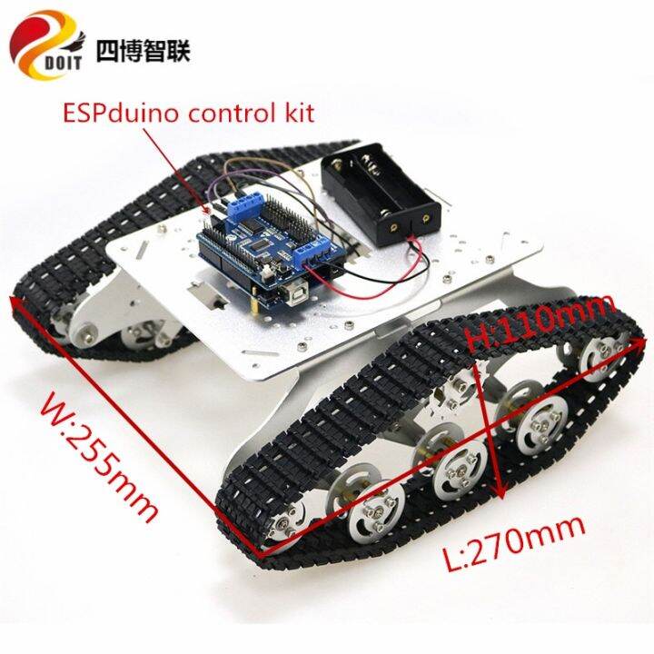 ESPduino Wireless Wifi Control TS300 Shock-Absorbing RC Tank Chassis Kit 8kg Load Smart Crawler ...