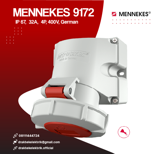 Mennekes 9172 | Wall mounted, IP 67, 32A, 4P, 400V, German | Lazada ...