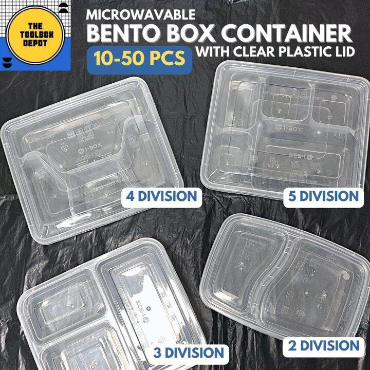 COD [ 10-50pcs ] Microwavable Bento Box Plastic Food Container 2D 3D 4D ...