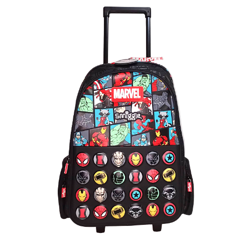 Smiggle Authentic Backpack trolley with light Up Wheels super hero ...