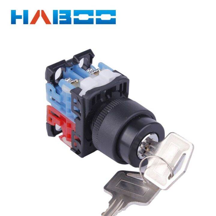 22mm FUJI Similar Self-resetting Electrical Key Switch Start 2position/3position Locking On-off ...