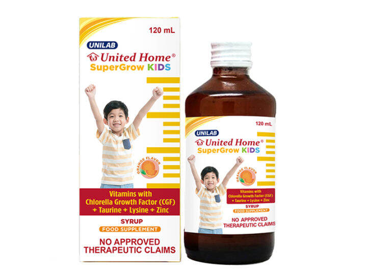 United Home Supergrow Kids Orange Flavor Syrup 120ml ( Vitamins with ...