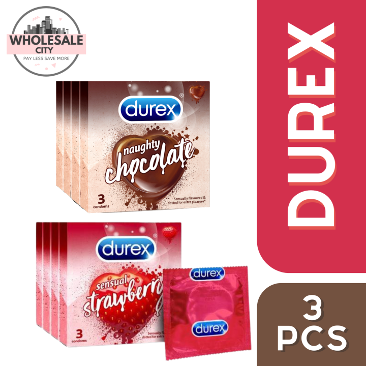 DUREX Flavored Condoms Chocolate & Strawberry 3s pack | Lazada PH