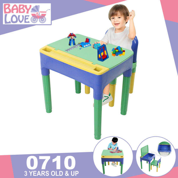 Baby Love 0710 Toy Plastic Study Table and Chair Set for Kids Learning ...