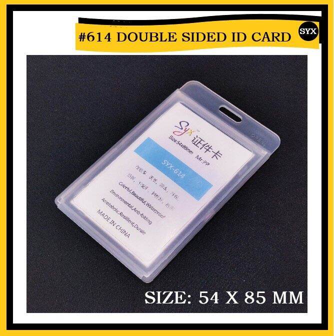 #614 WATERPROOF Double Colorful Plastic ID Card Work Permit Case Holder ...