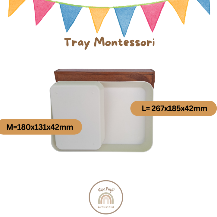 Tray Montessori/ Tray Putih/ Nampai Bermain/Baki Putih Polos/ DIY Kit ...