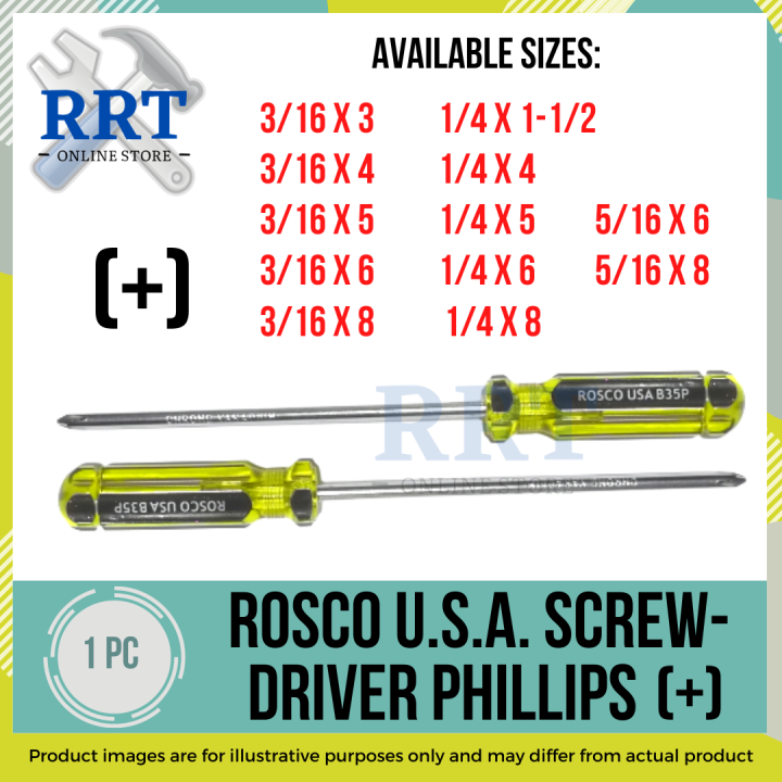 Rosco U.S.A. Screwdriver Phillips Head (+) | Lazada PH