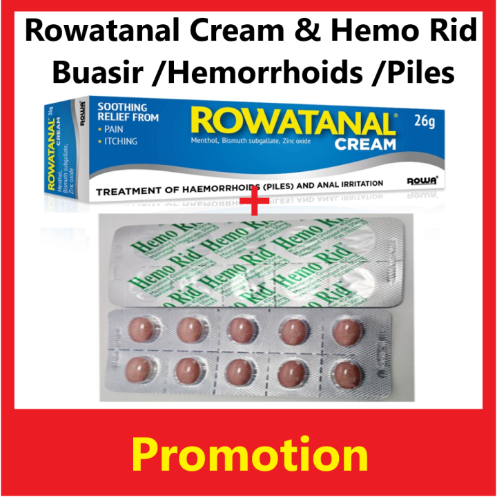 Rowatanal Cream (26g) + Hemo Rid 20 tablets-( 2 strips) -To Treat ...