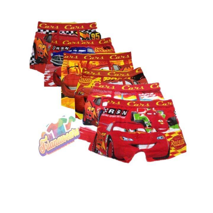 Cars Lightning McQueen Boxer Brief for Kids character Cotton printed ...