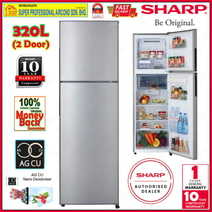 Sharp Refrigerator SJ325MSS 320L Smile Series 2-Door Fridge | Lazada