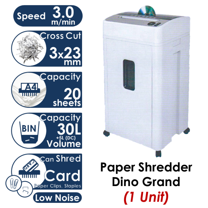 Paper Shredder Machine (Cross Cut) -Dino Grand Cross Cut Paper Shredder ...