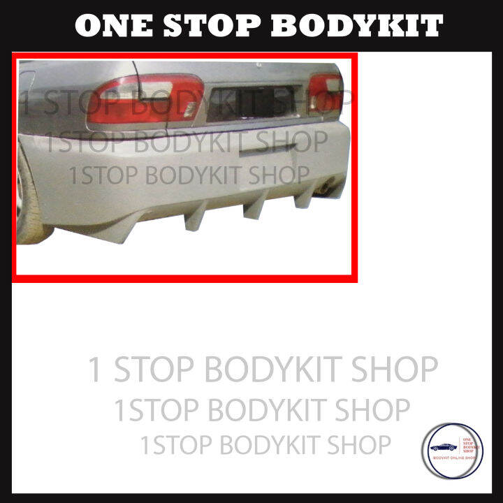 PROTON WIRA AEROBACK REAR BUMPER (BOMEX) FIBER(FIBERGLASS)SKIRT LIP ...