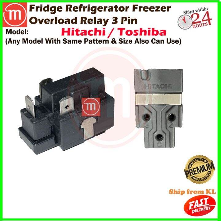 Hitachi / Toshiba Fridge Refrigerator Freezer Overload Starter Relay 3 ...