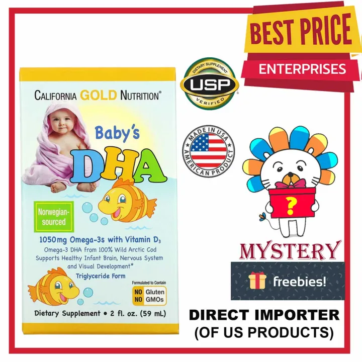 California Gold Nutrition Baby's DHA Omega-3s with Vitamin D3 1050 mg 2 ...