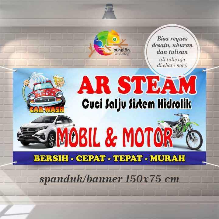 Spanduk Banner Cuci Motor Mobil, Cuci Saju Hidrolik, Free Desain ...