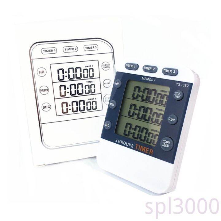 SPL-Digital Kitchen Cooking Timer Clock 3 Channels Simultaneous Timing ...