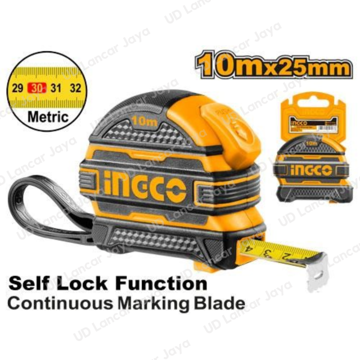Ingco Meteran 10m HSMT081025 10 Meter Steel Measuring Tape Alat Ukur ...