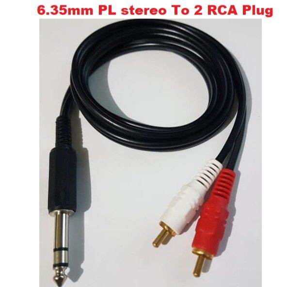 6.35mm PL Stereo Plug To 2 RCA Plug Audio Cables | Lazada PH