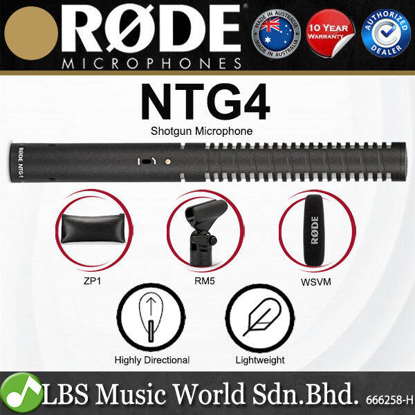Rode NTG4 Lightweight Shotgun Mic Supercardioid Condenser Microphone ...