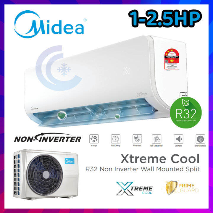 Midea R32 1HP 1.5HP Xtreme Cool R32 Non Inverter Air Conditioner MSAG-10CRN8 MSAG-13CRN8 MSAG ...