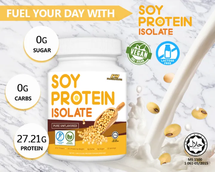 Pharmanutri Soy Protein Isolate 1kg, 33 servings (Unflavor) 91% Protein ...