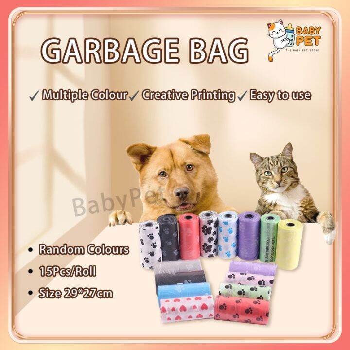 【Ready Stock】Disposal Bag Pet Garbage Bags Roll Plastic Bags Printing ...