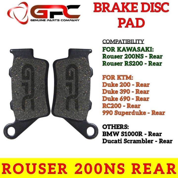 ROUSER 200NS BRAKE DISC PAD GPC | Lazada PH