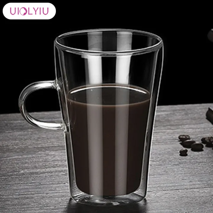 Uiolyiu European Style High Borosilicate Glass Cup Double Wall & Heat ...