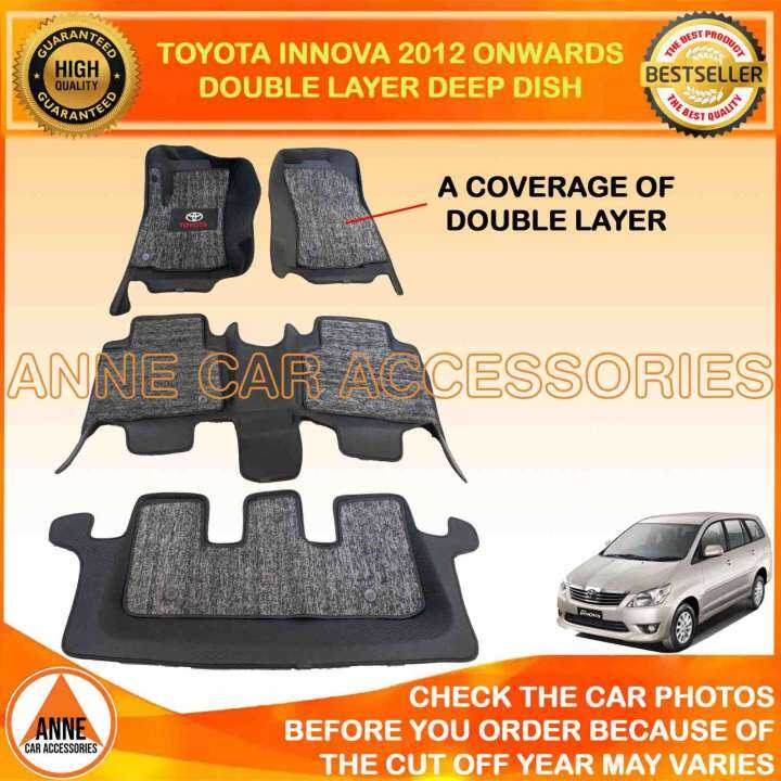 Double Layer 7D Deep Dish Matting for Toyota Innova 2012 2013 2014 2015 ...