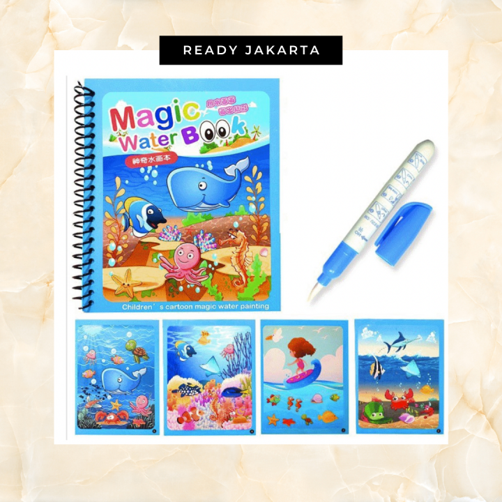 Magic Water Book / buku mewarnai / Buku mewarnai ajaib / Buku mewarnai ...
