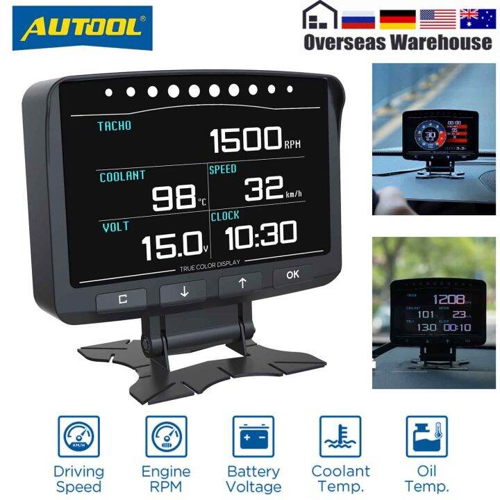 AUTOOL X50 PRO Digital On-board Computer Car OBD2 HUD Head Up Display Speed Meter OBD Electronic ...