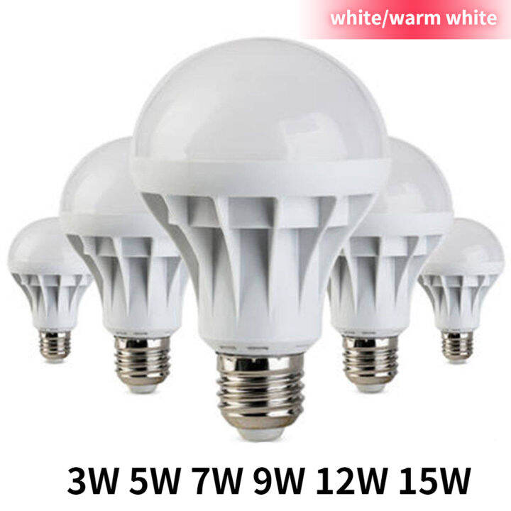 3W 5W 7 W 9W 12W 15W E27แอลอีดีสีขาวอบอุ่นประหยัดพลังงานหลอดไฟ220V ในร่มและกลางแจ้ง | Lazada.co.th
