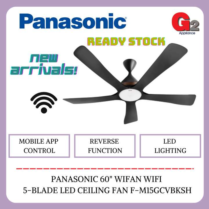 PANASONIC (READY STOCK) 60" WIFAN WIFI 5-BLADE LED CEILING FAN F ...