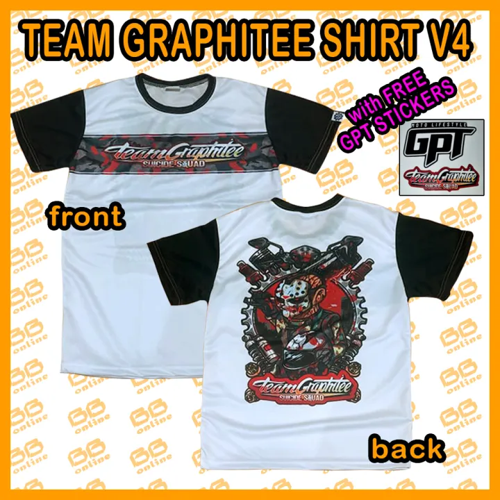 Team Graphitee Version 4 Black and White Shirt (Black Sleeves) V4 Ver4 ...