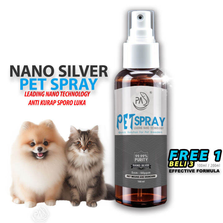 Pa Pets Spray nano silver 50ppm petspray kucing arnab dog hamster cat ...