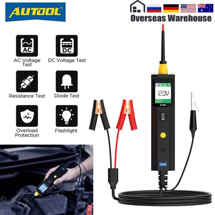 AUTOOL BT250 Electrical System Diagnostic Tester Tool 6-30V Circuit ...