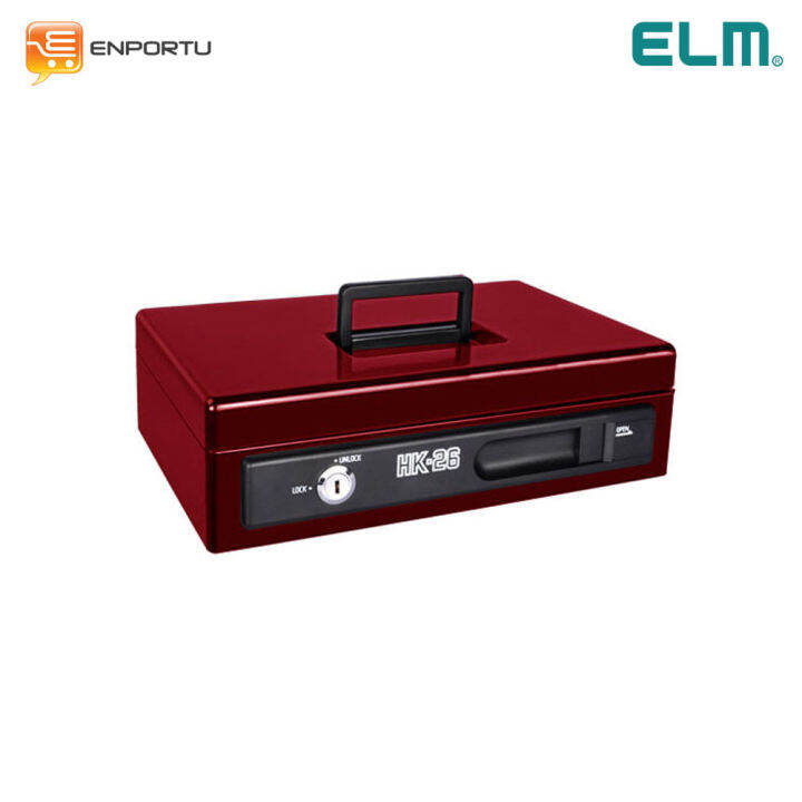 ELM Cash Box CB-26 - Brankas Mini Red Mica | Lazada Indonesia