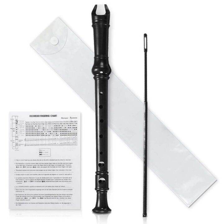 Soprano Descant Recorder 8-Holes with Cleaning Rod Case Bag Finger ...