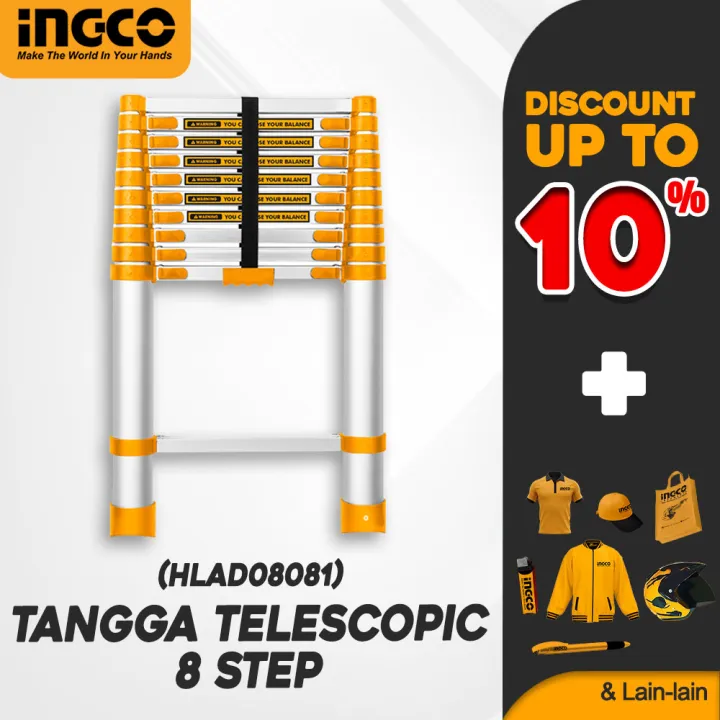 INGCO TANGGA TELESCOPIC 8 STEP HLAD08081 | Lazada Indonesia