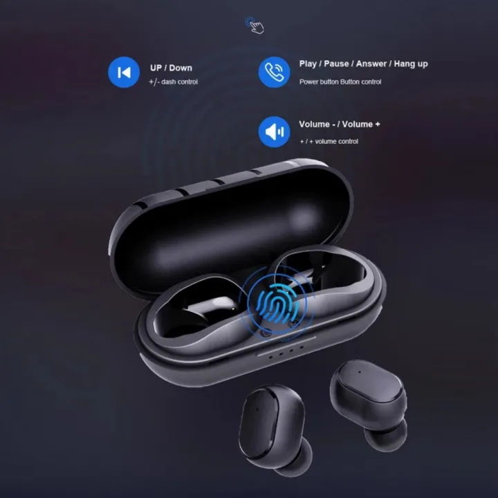 T6 TWS หูฟังไร้สายบลูทูธหูฟังที่รองรับ5.0หูฟังควบคุมแบบสัมผัสลดเสียงรบ ...