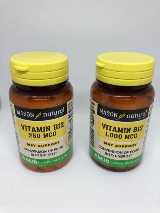 Mason Natural Vitamin B12 250mcg, 100 tablets as Good as B1 (Authentic ...