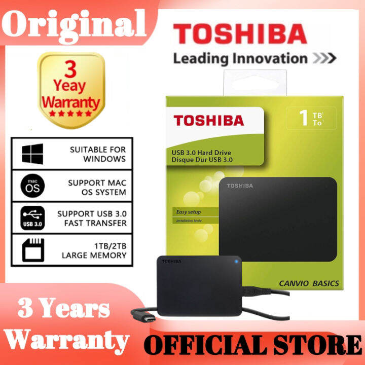 【Local Shop】Toshiba 2TB 1TB Hard Drive USB3.0 External Hard Disk ...