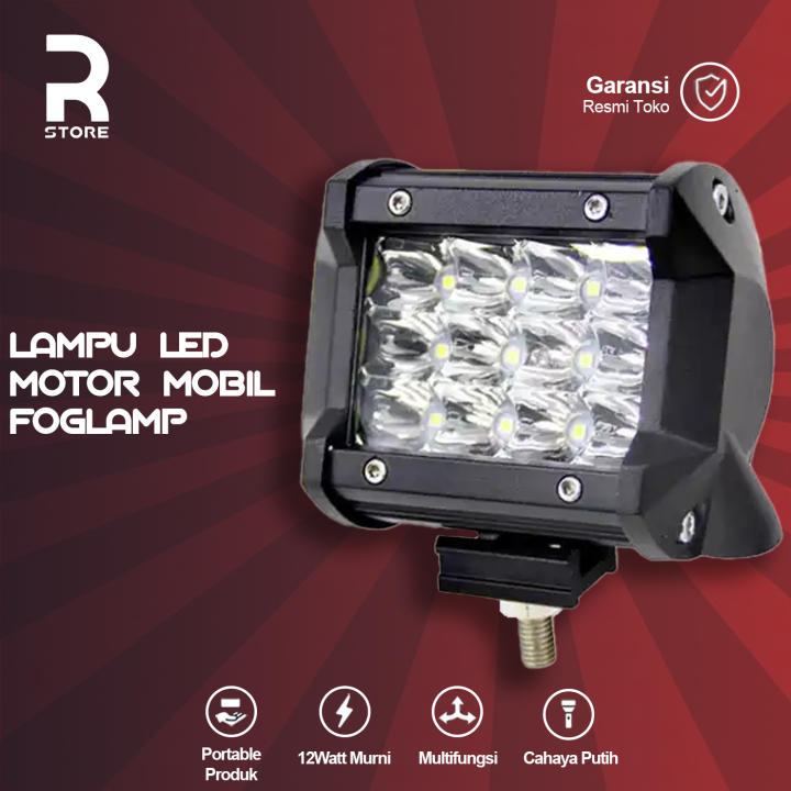 Lampu Sorot Motor Mobil Utama 12 Mata LED 12 Volt Cree Work Light ...