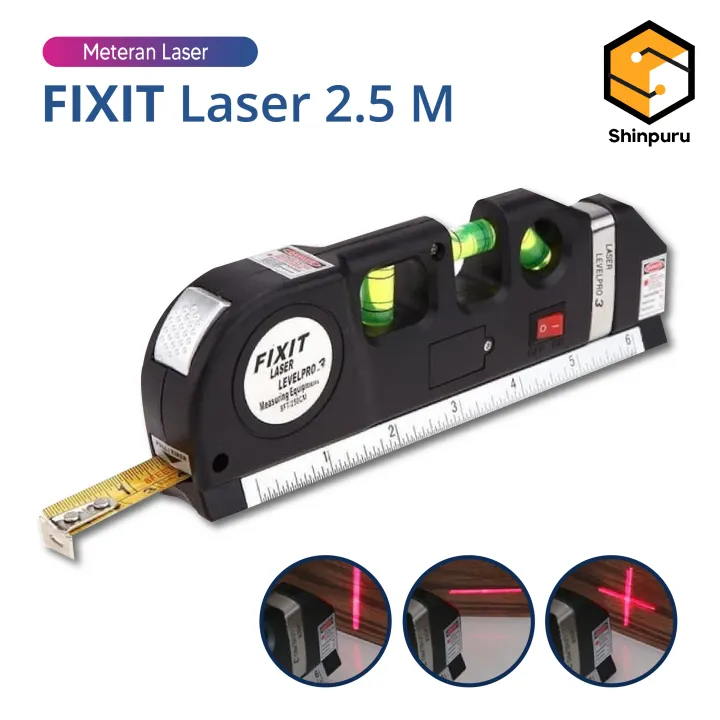 FIXIT 250CM PENGGARIS METERAN WATERPASS DIGITAL PENGGARIS LASER ...