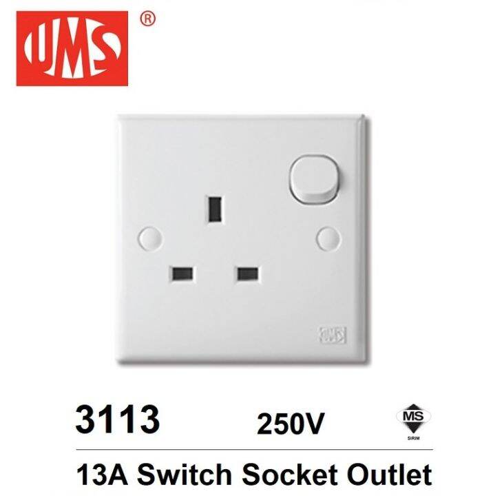 UMS 3113 13A Switch Socket 1Gang Suis Lampu Suis DingDing Soket Plug ...