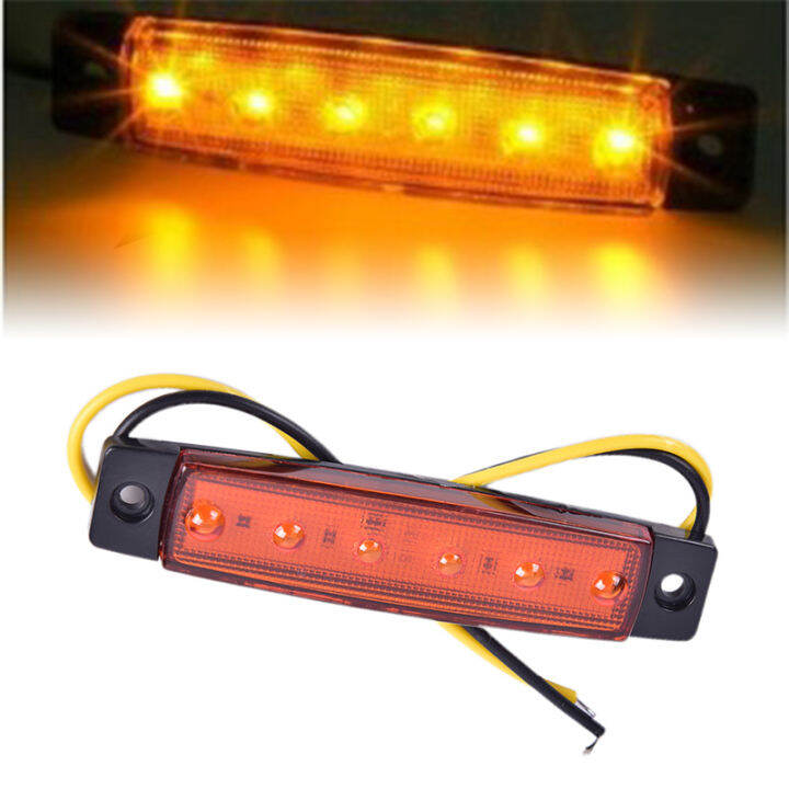 [caichuitan] 1PC 12V 6LEDS Lorry Side Marker Indicator Low Led Trailer ...