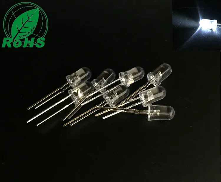 100 หลอด/Pack LED 2ขา RGB 7สี/ 7color ขนาด 5 มม flash LED 7-Color One ...